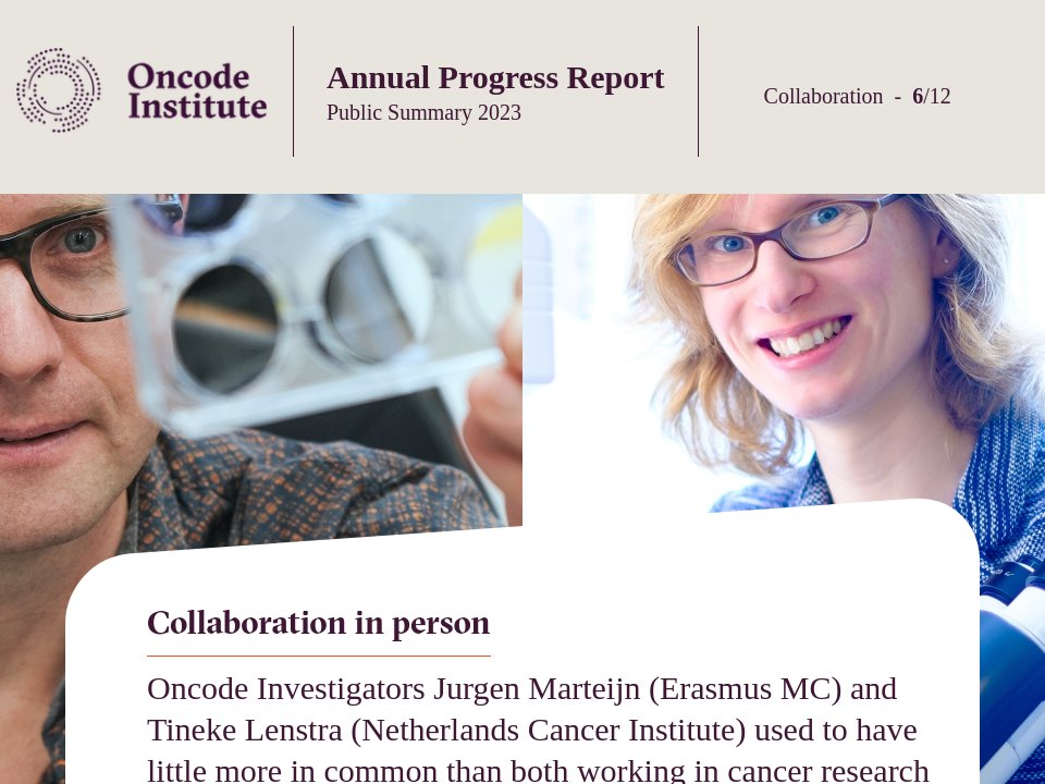 About Oncode Institute - Annual Progress Report 2023