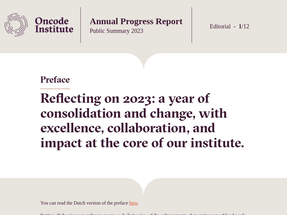 Preface - Annual Progress Report 2023