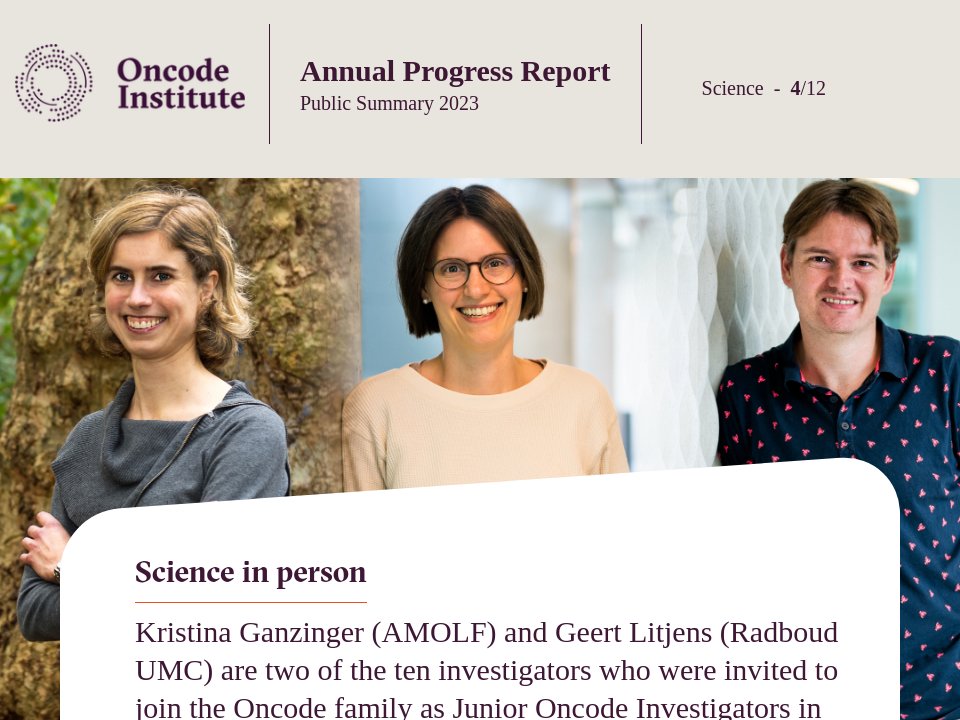 About Oncode Institute - Annual Progress Report 2023