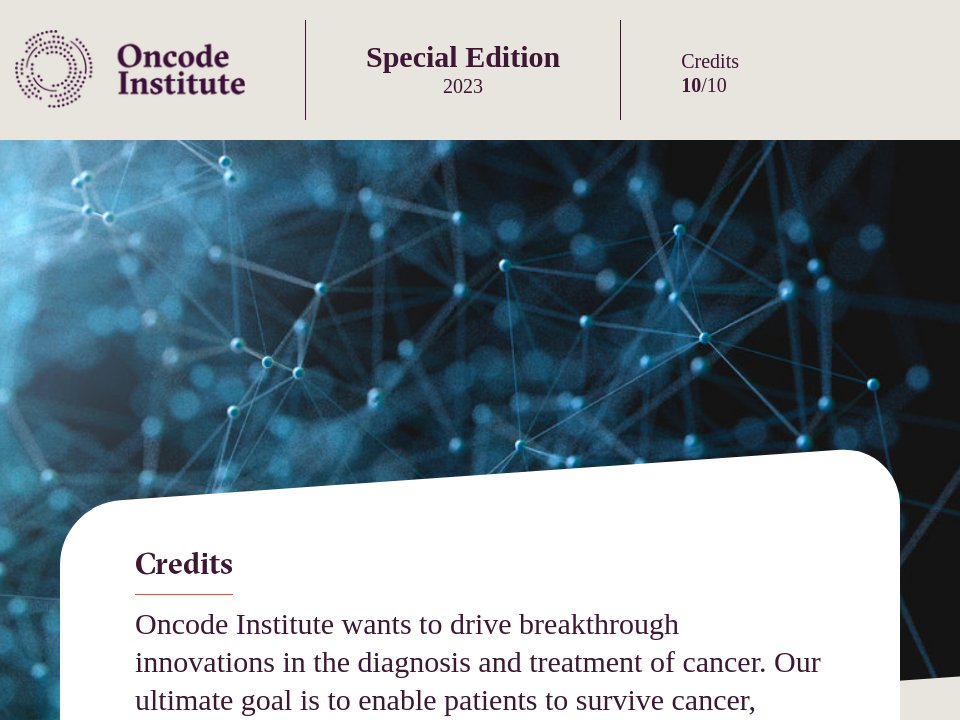 Credits - Oncode Special edition March 2023